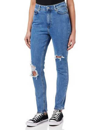 Jack & Jones Womens JXBERLIN Slim HW CCE2003 B SN Hose, Medium Blue Denim, 27/30