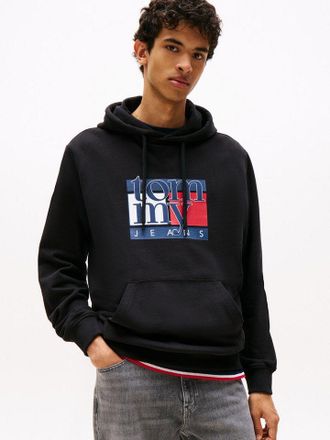 Tommy Jeans Hoodie TJM RWB FLAG Regular Fit, Sweatshirt, mehrfarbiger Print