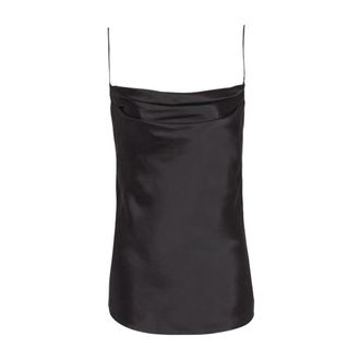 Balmain Draped Satin Top - - Tops - Damen - Schwarzk - M