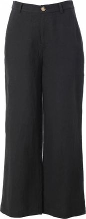 Jcsophie Femme, Pantalons, Noir, Taille: 38 FR Pantalon en lin g&eacute;ranium