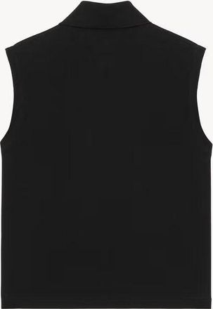 Saint Laurent Sleeveless Knit Polo - Black