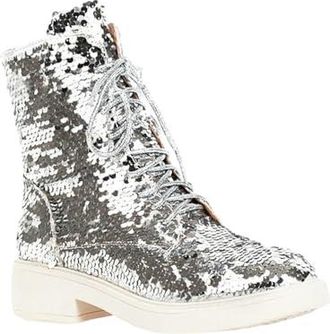 Generic JJDFW Automne Hiver Court Peluche Chaud Femmes Bottines Talon Bas Fermeture &agrave; Glissi&egrave;re Casual Chaussures D&eacute;coloration Tissu Paillettes Multicolore, a