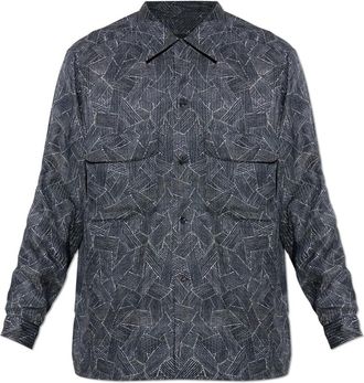 Giorgio Armani Homme, Chemises, Gris, Taille: S Chemise ASV en viscose et soie avec poches