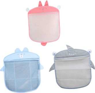 Angoily 3 St&uuml;ck Teiliges Cartoon Spielzeugnetz mit Saugnapf Vielseitiger Badezimmer Organizer f&uuml;r Kinderbadspielzeug Atmungsaktive Strapazierf&auml;hige Aufbewahru