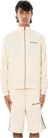 Palm Angels Homme, Sweatshirts et sweats &agrave; capuche, Blanc, Taille: XL Veste de surv&ecirc;tement &agrave; logo classique