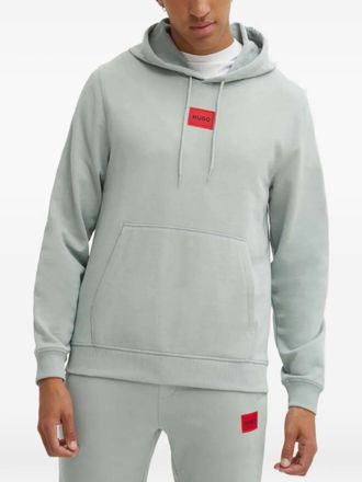 HUGO BOSS logo-patch hoodie - Grau