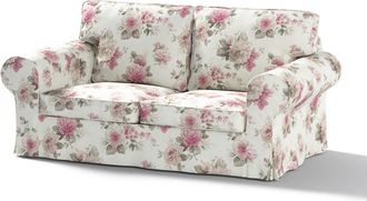 Dekoria Ersatz für Bezug für Ektorp 2-Sitzer Schlafsofa NEUES Modell Sofahusse passend für Modell Ektorp beige- rosa