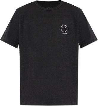 Rag & Bone Logo T-Shirt - - Tops - Herren - Schwarzk - S