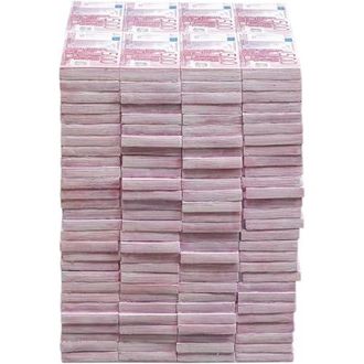 Kare Design Design Hocker Euro, Lila, Sitzhocker, Ablage, Geldschein Design, Wohnzimmer, Flur, 38x29x30 cm (H/B/T)