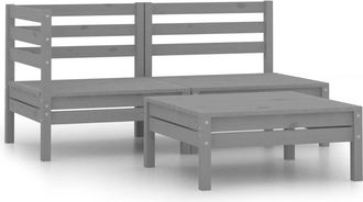 Generic Garten-Lounge-Sitzgruppe, Wetterbest&auml;ndige Sitzgruppe f&uuml;r den Au&szlig;enbereich mit Lattenrost-Design, Terrassen-Gespr&auml;chsm&ouml;bel f&uuml;r (1 x Ecksofa + 1 x Mitt