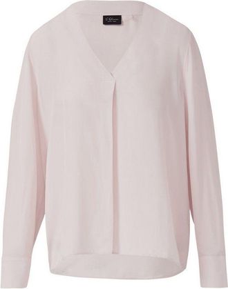 s.Oliver Langarmbluse Bluse Semitransparente Tunika-Bluse aus Viskose