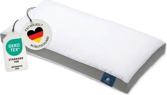 Casimum Kopfkissen 40x80, k&uuml;hlendes Kopfkissen, Visko Kissen, ergonomisches Nackenkissen, Seitenschl&auml;ferkissen, Schlafkissen f&uuml;r Seiten- & R&uuml;ckenschl&auml;fer, 6cm