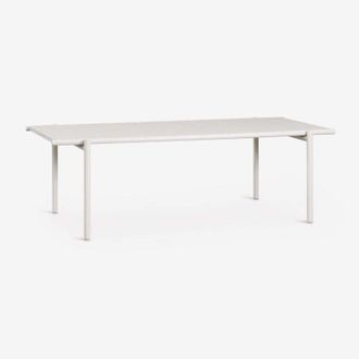 Sklum Rechteckiger Gartentisch 235x105 cm aus Stahl Tossa Gardenia Wei&szlig;