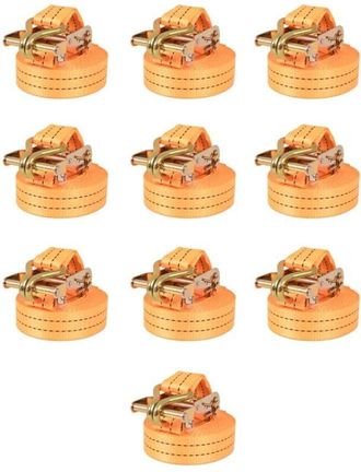 vidaXL Ratschen-Spanngurte 10 Stk. 1 Tonne 6m&times;38mm Orange - Vidaxl
