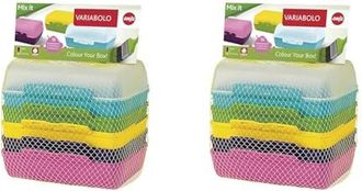 Emsa Clipboxen 3er-Set Variabolo 509388 | 6 Halbschalen für 3 Dosen | Beliebig zusammensetzbar | Spülmaschinengeeignet | Besonders für Kinder geeignet, Bun