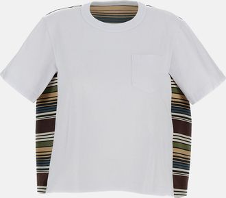 sacai T-shirt Mit Horizontalen Streifen