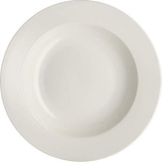 Ambition Suppenteller wei&szlig; mit Rand 23 cm Aura White Tiefer Teller aus Porzellan Sp&uuml;lmaschine & Mikrowelle
