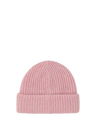 Ganni A4429 Ribbed Wool Beanie - Pink
