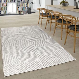Paco Home Paco Home Outdoor Teppich Wetterfest Balkon K&uuml;che Modern Skandinavisch Streifen Muster Grau 200x290 cm