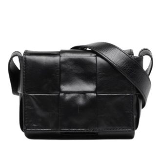Bottega Veneta Sac bandouli&egrave;re tiss&eacute; Pre-owned - Femme - Pre-owned - Noir - Taille: ONE Size