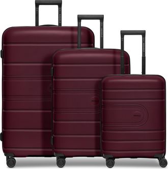 Redolz Hartschalen Koffer-Set 3-teilig | alle Koffer 6 cm Dehnfalte | aus hochwertigem, leichtem Polypropylen | 4 Doppelrollen & TSA-Schloss für Damen & Herr