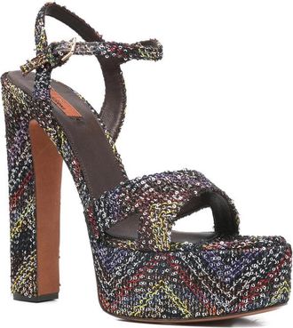 Missoni Sequined Open-Toe Platform Heel - Black