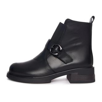 Cesare Gaspari Femme, Chaussures, Noir, Taille: 41 EU Heart Bit Bottines en cuir à talon bas