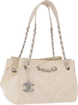 Chanel Sac bandouli&egrave;re vintage doccasion - Femme - Pre-owned - Beige - Taille: ONE Size