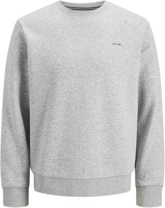 Jack & Jones Crewneck Sweat à col Rond Jprblunathan, Gris Clair chiné, L Homme
