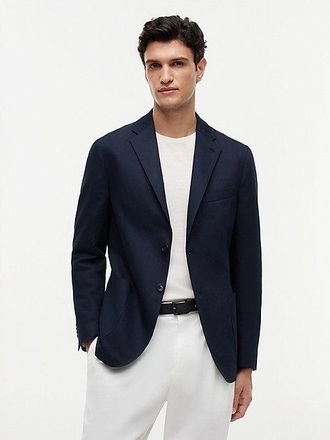 Tommy Hilfiger Blazer &agrave; boutonnage droit en lin m&eacute;lang&eacute;