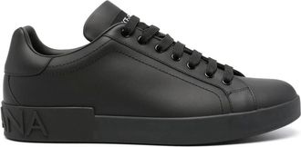 Dolce & Gabbana Homme, Chaussures, Noir, Taille: 45 EU Baskets basses en cuir