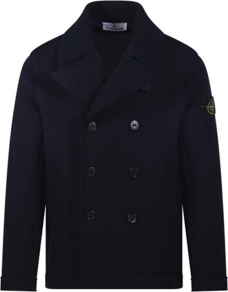 Stone Island Homme, Manteaux, Bleu, Taille: S Caban Crois&eacute;