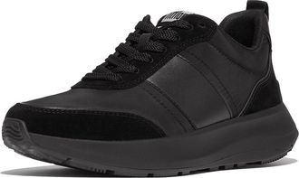 FitFlop Damen F-Mode Flow Stoff/Wildleder/Leder Flatform Sneaker Schuh Fällt Normal aus, Schwarz, 36 EU