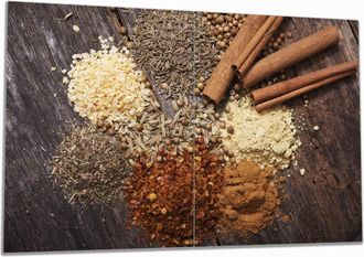 Wallario Herdabdeckplatte/Spritzschutz aus Glas, 2-teilig, 80x52cm, f&uuml;r Ceran- und Induktionsherde, Aromatische trockene Gew&uuml;rze in der K&uuml;che