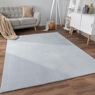 Paco Home Tapis Salon Chambre Adulte Poils Ras Boho Motif Scandinave Uni, Dimension:160x220 cm, Couleur:Gris