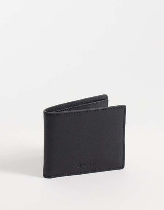 GANT portefeuille &agrave; deux volets en cuir noir