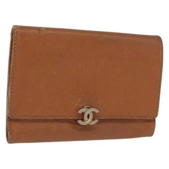 Chanel Portefeuille en cuir Pre-owned - Femme - Pre-owned - Brun - Taille: ONE Size