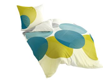 BIERBAUM Bettw&auml;sche 6155, Mako-Satin, Designed in Germany, petrol 20, 155x220 + 80x80 cm, Komfortgr&ouml;&szlig;e