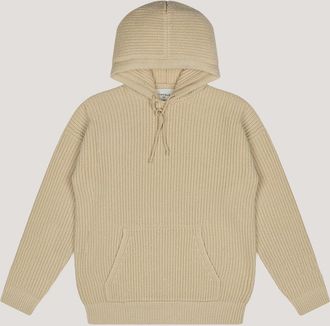 Circolo 1901 Fishermans rib hodeed sweatshirt, Corda 696F, XL, Man