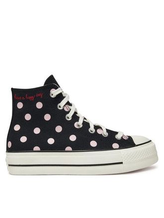 Converse Sneakers aus Stoff Chuck Taylor All Star Lift Platform Polka Dots A10688C Schwarz