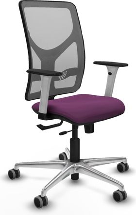 Piqueras y Crespo Schreibtischstuhl mit wei&szlig;en und schwarzen Armlehnen, h&ouml;henverstellbare Lendenwirbelst&uuml;tze, ausgestattet mit Syncro/Traslack und Schneideschaum, Grau/