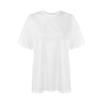 Elisabetta Franchi Gepr&auml;gtes Logo T-Shirt - - Tops - Damen - Wei&szlig; - M