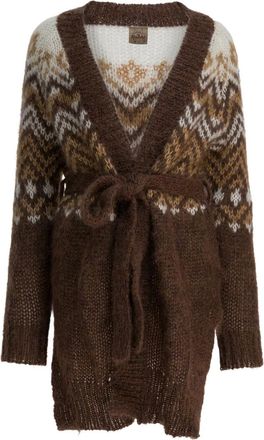 Rakkì Cardigan mit Bindegürtel - Braun