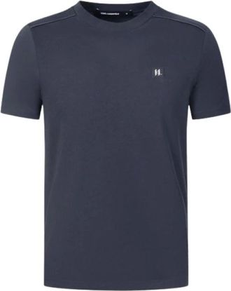 Karl Lagerfeld T-shirt col rond - Homme - Tops - Bleu - Taille: L