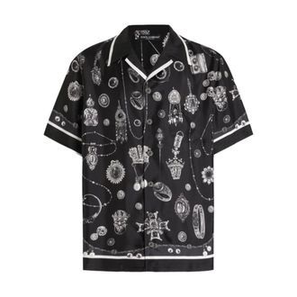 Dolce & Gabbana Homme, Chemises, Noir, Taille: 2XL Short Sleeve Chemises