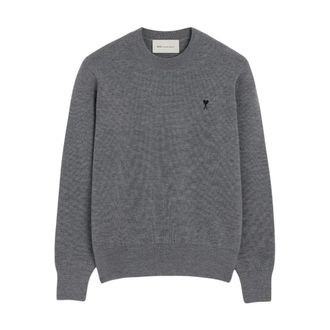 Ami Quota Rundhals-Pullover - - Knitwear - Herren - Grau - L