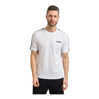 Emporio Armani Homme, Tops, Blanc, Taille: M Logo Series Cotton Crew-Neck T-Shirt