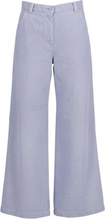 Max Mara Femme, Pantalons, Bleu, Taille: 38 FR Wide Pantalons