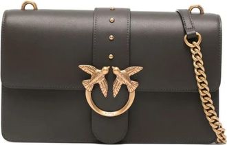 Pinko Pinko Hobo Bags - Rectangular Structured Bag With Signature Bird Cla - Gr. unisize - in Schwarz - f&uuml;r Damen