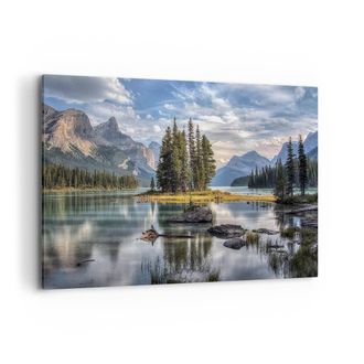 Arttor Bilder auf Leinwand 100x70cm Leinwandbild See Landschaft Natur Gro&szlig; Wanddeko Bild Schlafzimmer K&uuml;che Deko Wandbilder Dekoration Wohnzimmer Wall Decor 